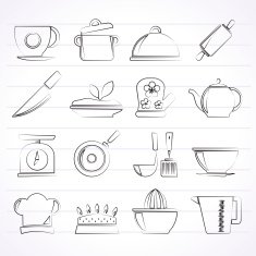 Restaurant and kitchen items icons N2 free image download