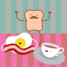 Breakfast characters illustration free image download
