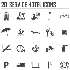 20 Service hotel icons set free image download