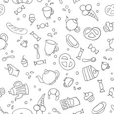 Tea and sweets seamless background N4 free image download