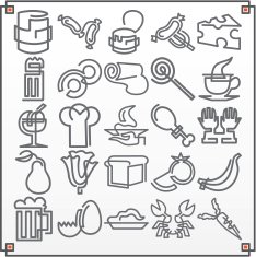 Continuous Line Icons Foods II (Vector) free image download