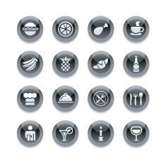 Black Round Icons - Restaurant free image download