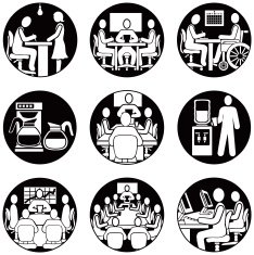 Business 04 meetings icons reversed free image download