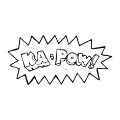 Line drawing cartoon ka pow free image download