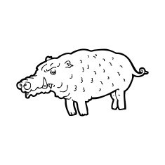 Line drawing cartoon hog free image download