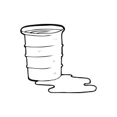 Line drawing cartoon office water cup free image download