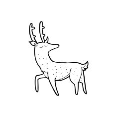 Line drawing cartoon stag free image download
