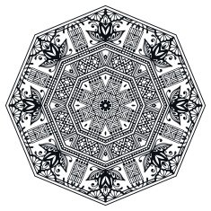 Mandala round ornament tribal ethnic arabic Indian style eight pointed ...