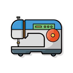 Tailor machine doodle free image download