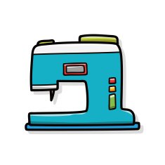 Tailor machine doodle N2 free image download