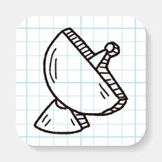 Satellite doodle drawing free image download