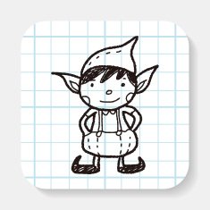 Christmas elf doodle free image download