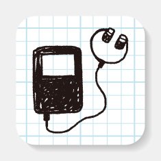 Music player doodle drawing N3 free image download
