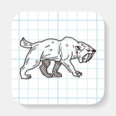 Smilodon doodle free image download