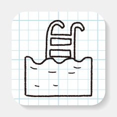 Swim pool doodle free image download
