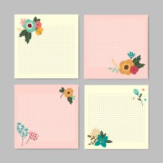 Adorable hand drawn style floral memo free image download