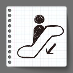 Escalator down doodle N2 free image download