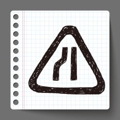 Road narrow merge doodle N6 free image download