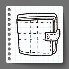 Wallet doodle drawing N8 free image download