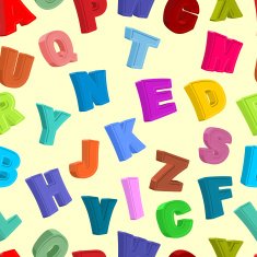 ABC Seamless pattern Coloured letters background Vector illust free ...