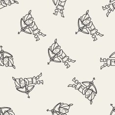 Archer doodle seamless pattern background free image download