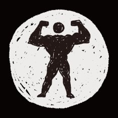 Strong muscle doodle N13 free image download