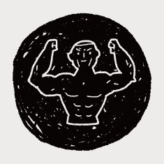 Strong muscle doodle N17 free image download