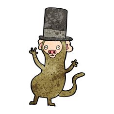 Cartoon monkey in high hat free image download