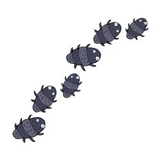 Line of bugs cartoon N4 free image download