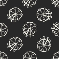 Ferris wheel doodle seamless pattern background N2 free image download