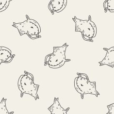 Lantern fish doodle seamless pattern background free image download
