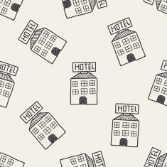 Hotel doodle drawing seamless pattern background N2 free image download