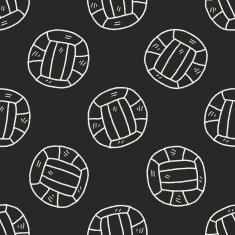Volleyball doodle seamless pattern background N2 free image download