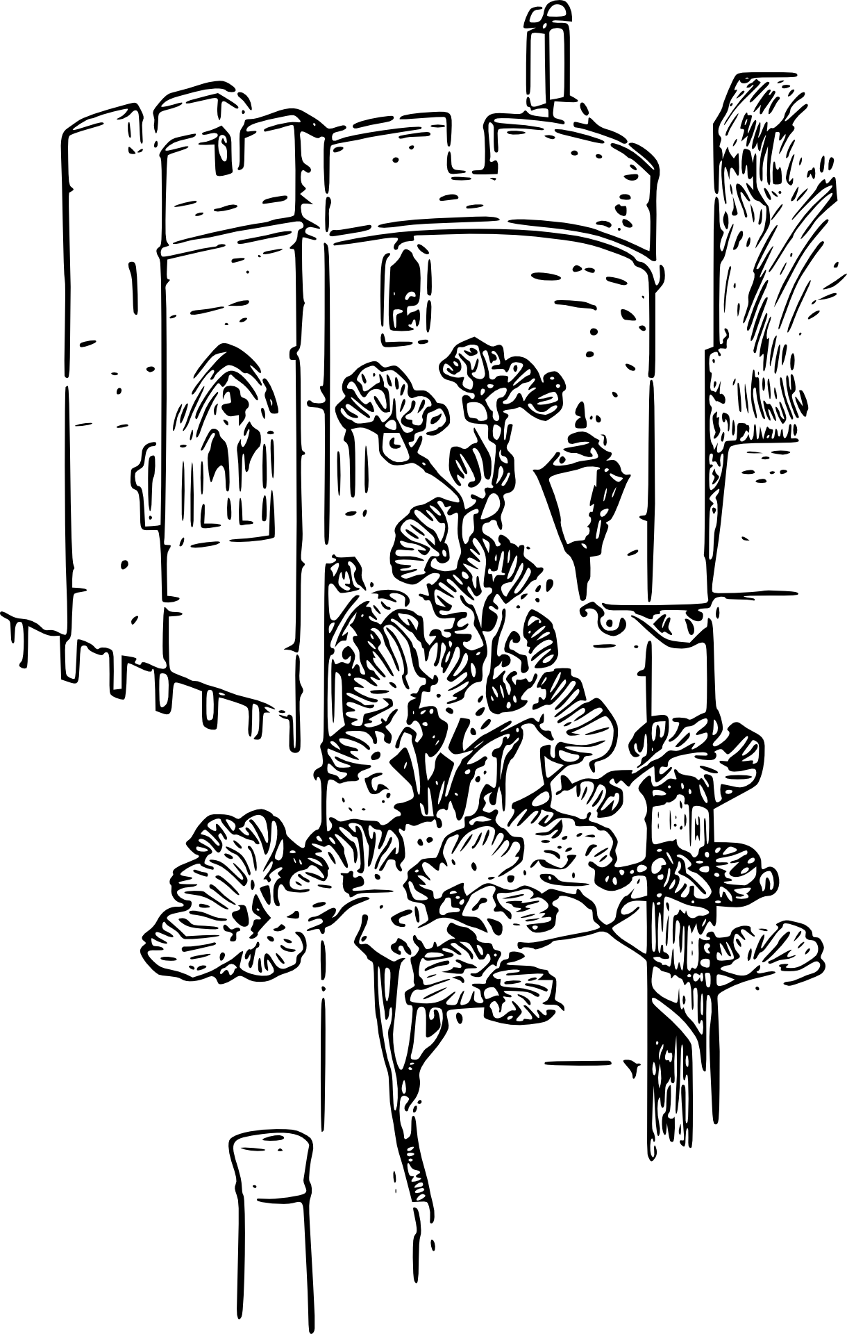 Building tower castle drawing free image download