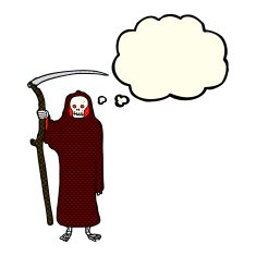 Death cartoon with thought bubble N5 free image download