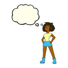 Cartoon capable woman with thought bubble N6 free image download