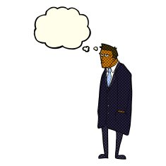 Cartoon bad tempered man with thought bubble N4 free image download