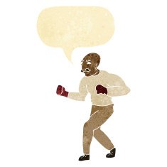 Cartoon boxer with speech bubble free image download