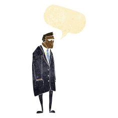 Cartoon bad tempered man with speech bubble free image download