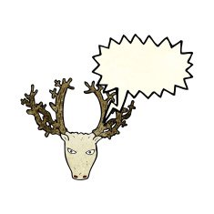 Cartoon stag head with speech bubble N2 free image download