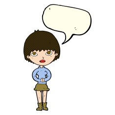 Cartoon woman waiting patiently with speech bubble N5 free image download
