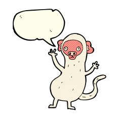Cartoon monkey with speech bubble N14 free image download