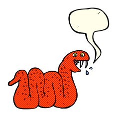 Cartoon snake with speech bubble N31 free image download