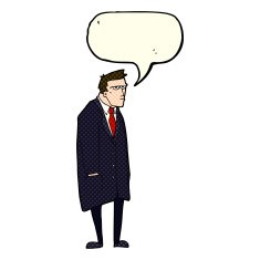 Cartoon bad tempered man with speech bubble N5 free image download