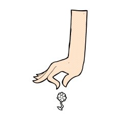 Comic cartoon hand picking flower free image download