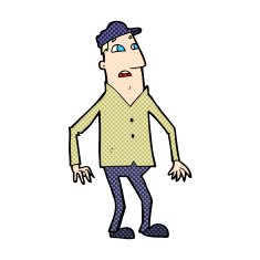 Comic cartoon shocked man N5 free image download