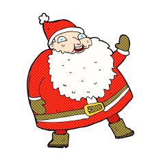 Funny waving santa claus comic cartoon free image download