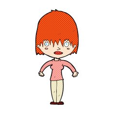 Comic cartoon woman staring free image download