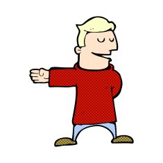 Comic cartoon man gesturing direction free image download
