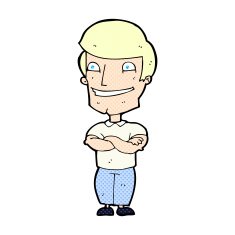 Comic cartoon grinning man N6 free image download